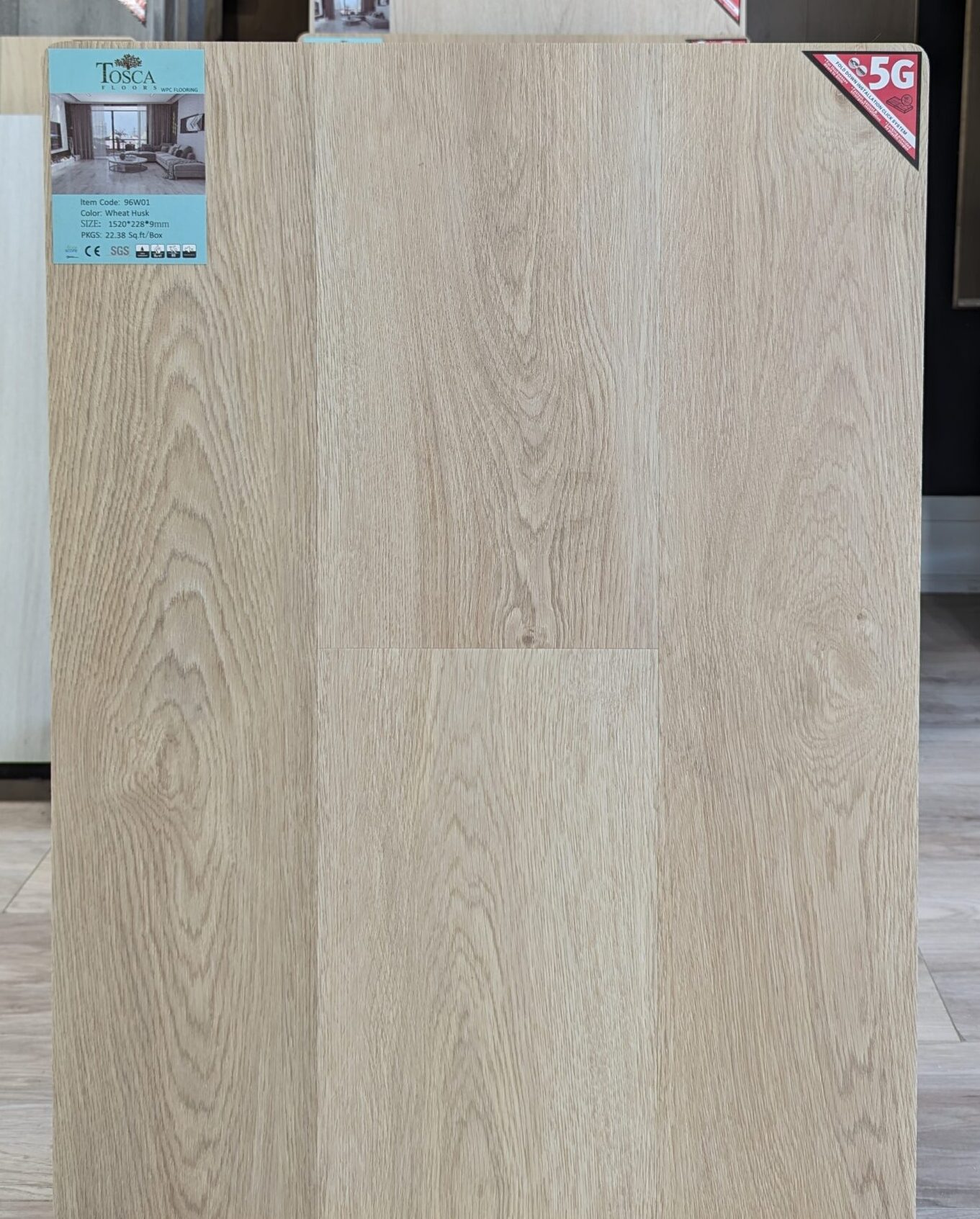 Vinyl WPC Flooring Wheat husk click lock installation water proof back ...
